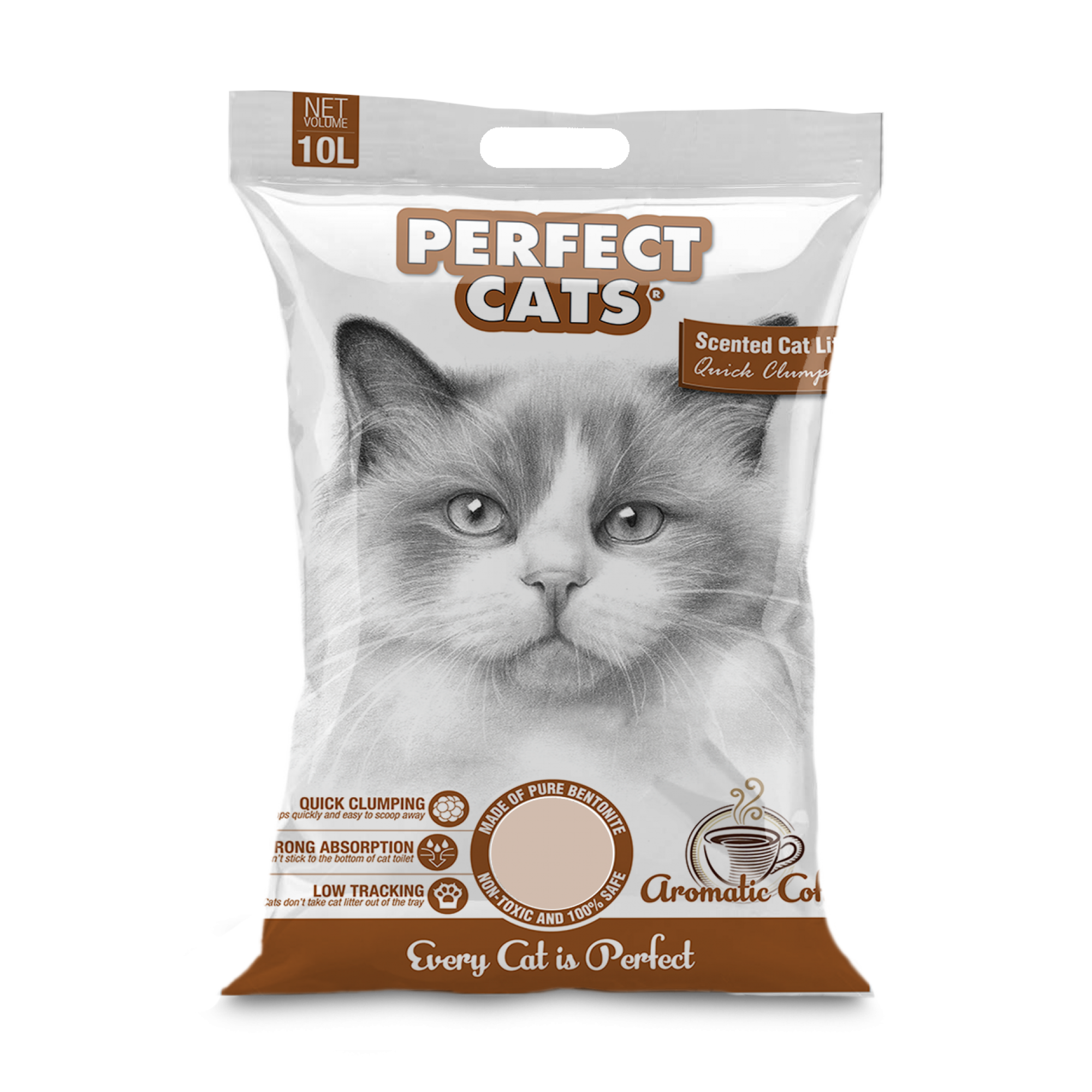 Perfect Cats Litter - Coffee Flavor 10L